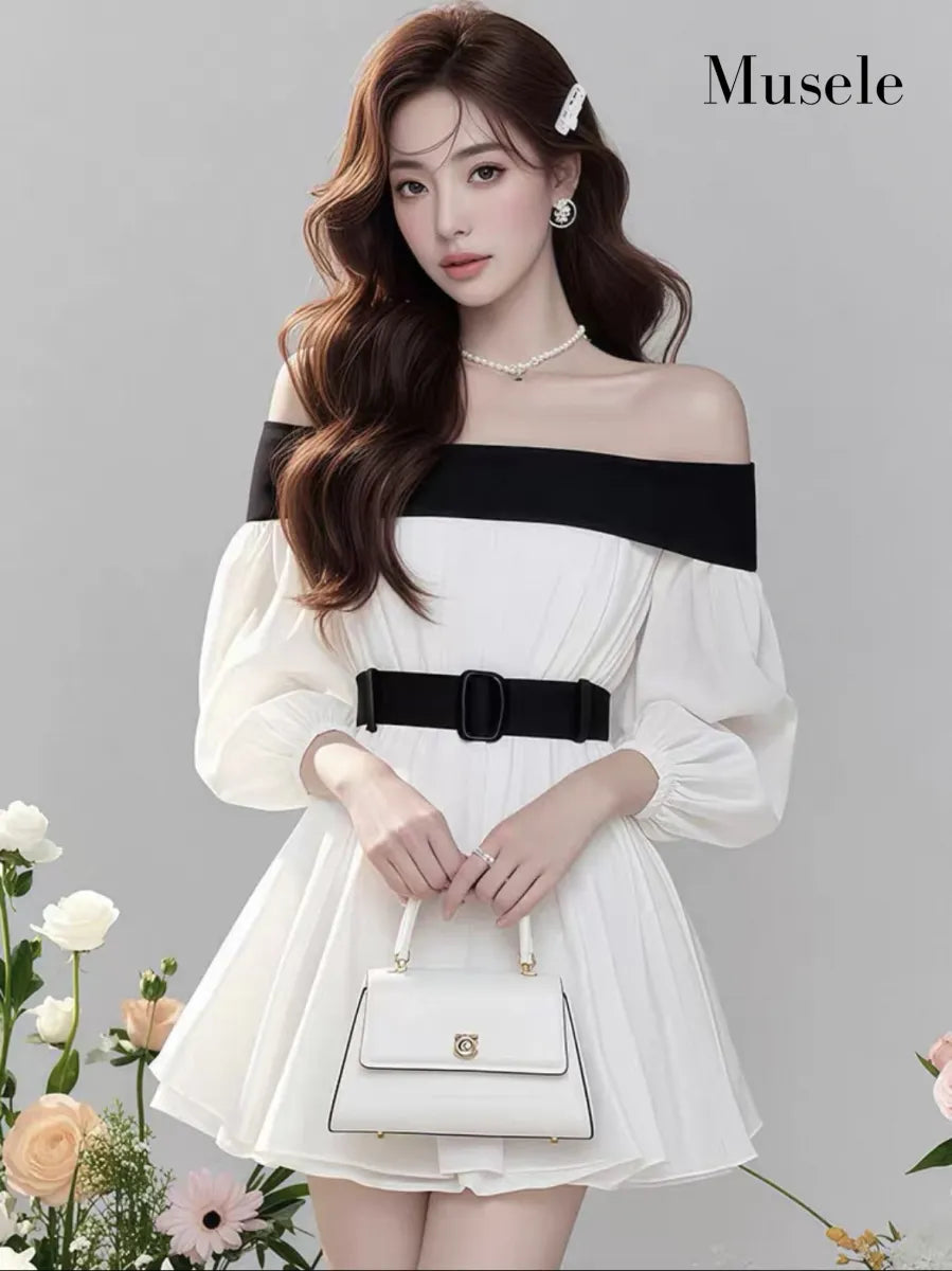 オフショルダーベルトミニドレス – Musele