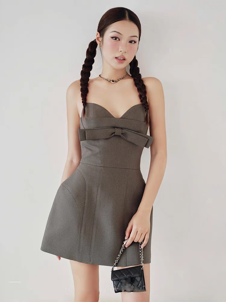 フロントリボンビスチェミニドレス[m154] – Musele